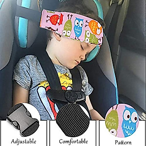 ZYNQACC 2PCS Baby Car Seat Head Support,Toddler Safety Car Seat Sleep Nap Aid Positioner Strap Belt Neck Protection Belt for Children and Kids(Pink, Blue) (Pink)