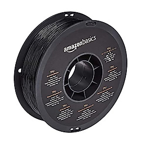 Amazon Basics TPU 3D Printer Filament, 1.75mm, Black, 1 kg Spool (2.2 lbs)
