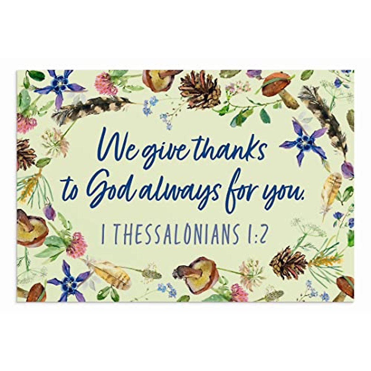 DaySpring - We Give Thanks - 4 Nature Design Assortment with Scripture - King James Version - 12 Thank You Boxed Cards & Envelopes (U0061)
