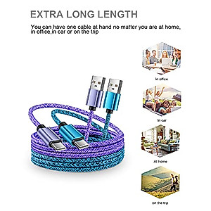 [2Pack-6Ft] USBC Charger Cord, USB to USB Type C Cable Fast Charging Braided Wire for Samsung Galaxy S23 S22 Ultra S21 Fe S20 S10 S10e S9 A12 A13 A32 A52 A72 A13 A02s A03s A33 A53 Note 20 USBC-C Chord