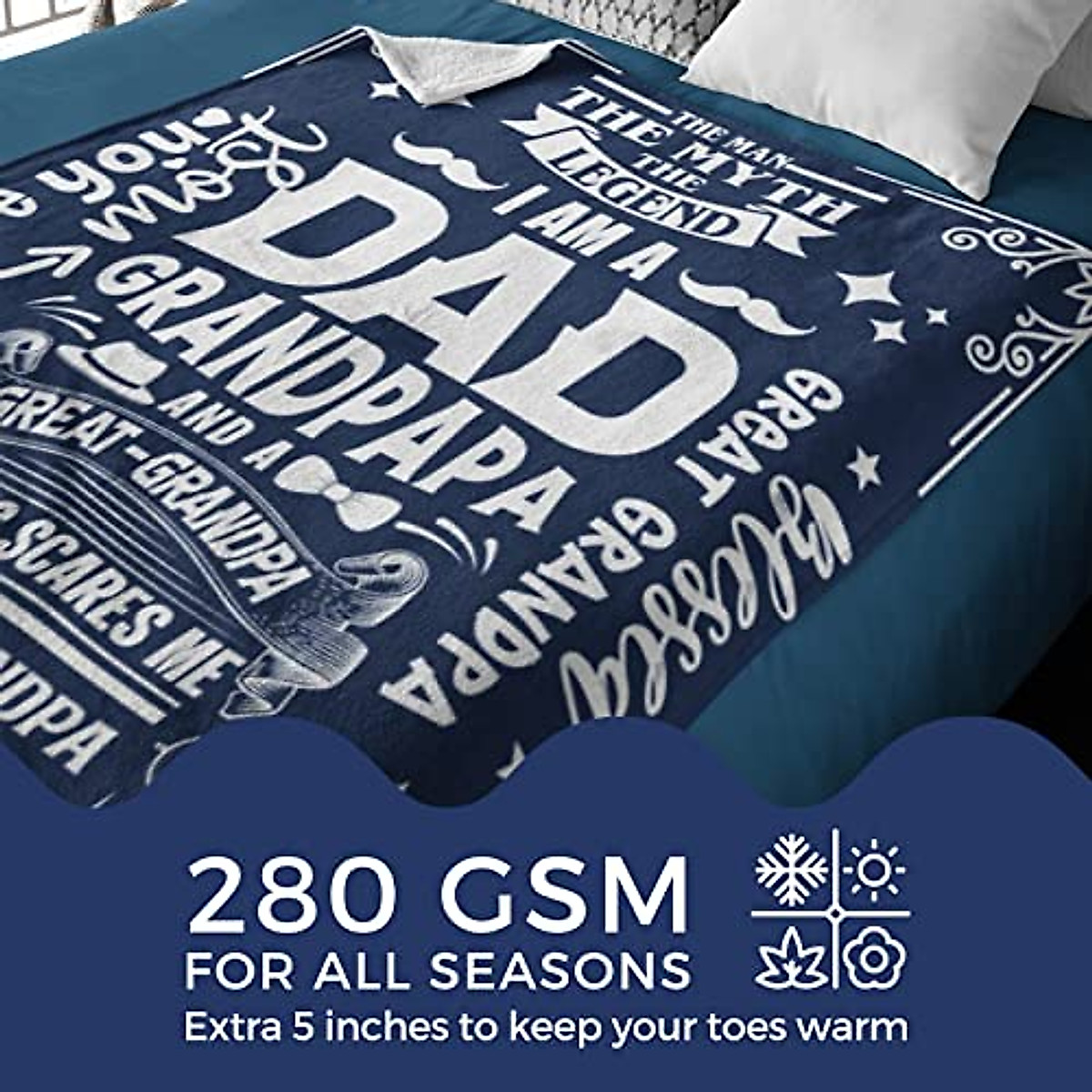 InnoBeta Great Grandpa Gifts, Unique Flannel Throw Blankets Gifts for Great Grandpa, Super Soft & Skin-Friendly, Perfect Opa Presents for Birthday, Father's Day, Christmas, 50” x 65”