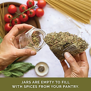 Gneiss Spice Magnetic Spice Jars | Create a Hanging Spice Rack on Your Fridge | Includes Large Empty Glass Jars, Magnetic Metal Lids and Spice Labels