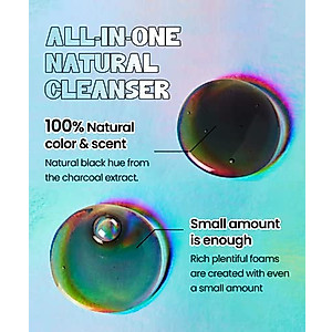 CHASIN' RABBITS Mindful Bubble Cleanse | Vegan All In One Face to Body Bubble Cleanser | Pore Purifying with Charcoal face wash for mens, For Oily Skin | 200mL/6.76 fl. oz