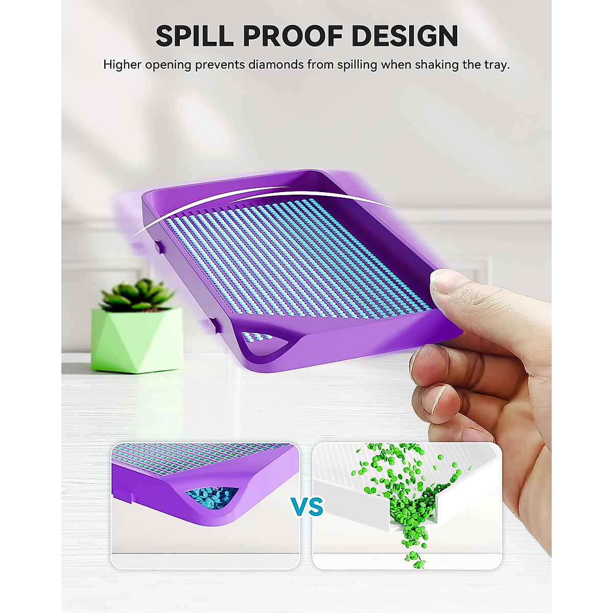 ARTDOT 10-Piece Interlocking Diamond Art Trays Kits for Adults, Stackable Diamond Painting Accessories and Tools