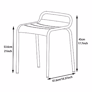 LOKKHAN White Metal Patio Dining Chairs Set of 2 Stackable Modern Bistro Cafe Bar Chairs, 18" Indoor-Outdoor Seating, Lower-Back Iron Chairs for Deck Garden Backyard Lawn