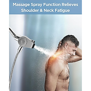 MakeFit Filtered Shower Head with Handheld Combo - Dual 2-in-1 Spa System with Massage Shower Head and 10 Modes Hand Held High Pressure Buit in Power Wash Mode (Chrome)