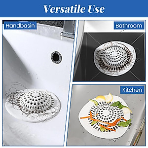 Gitohoni Hair Catcher Shower Drain, Durable Silicone Drain Strainers for Bathtub, 5 Packs Pop-up Drain Protector with Sucker for Kitchen Sink Bathroom Tub