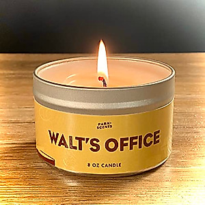 Park Scents Walt's Office Candle Delicate Calming Scent-Fragrant Pipe Tabacco with hints of Vanilla - Inspired by The Warm Atmosphere of Walt Disney's Office - Handmade in The USA | 8 oz. Tin