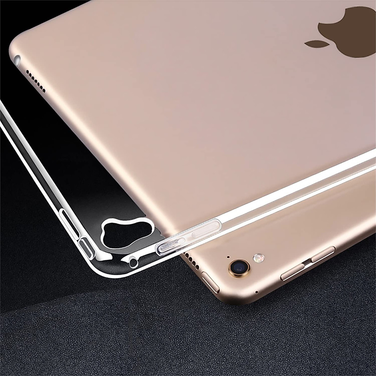 iCoverCase for iPad Pro 12.9 Case Clear, Ultra-Thin Transparent Soft TPU Back Cover Resistant Flexible Case for iPad Pro 12.9"(2015/2017) (Clear)