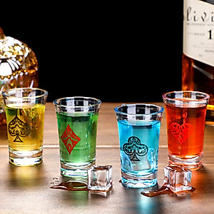 Chuangdi 24 Pcs Casino Party Favors 1.2 Ounce Acrylic Shots Glass for Adults Poker Game Night Party Decoration Funny Shot Glasses for Vegas Theme Party Decoration Casino Birthday Party Decoration