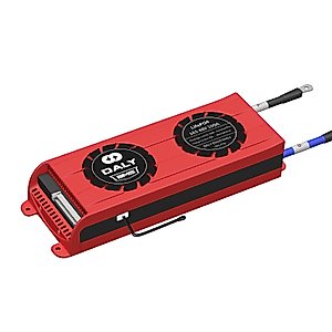 DALY BMS 16S 48V 100A LiFePO4 PCB Protection Board with Balance Leads Wires 3.2V Battery Protection Module BMS for 18650 Battery Pack 48V with Cooling Fan