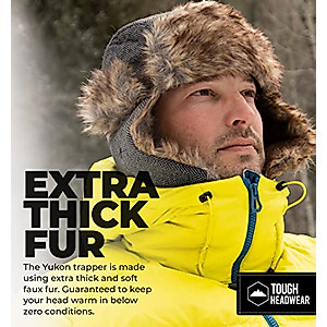 Tough Headwear Winter Trapper Hat - Russian Ushanka Trooper Aviator Hats for Men & Women - Snow Eskimo Hat with Ear Flaps