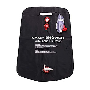 5 Gallon/20L Portable Outdoor Solar Heating Shower Bag with Hanging Rope for Camping Hiking Backpacking Beach Pool Garden