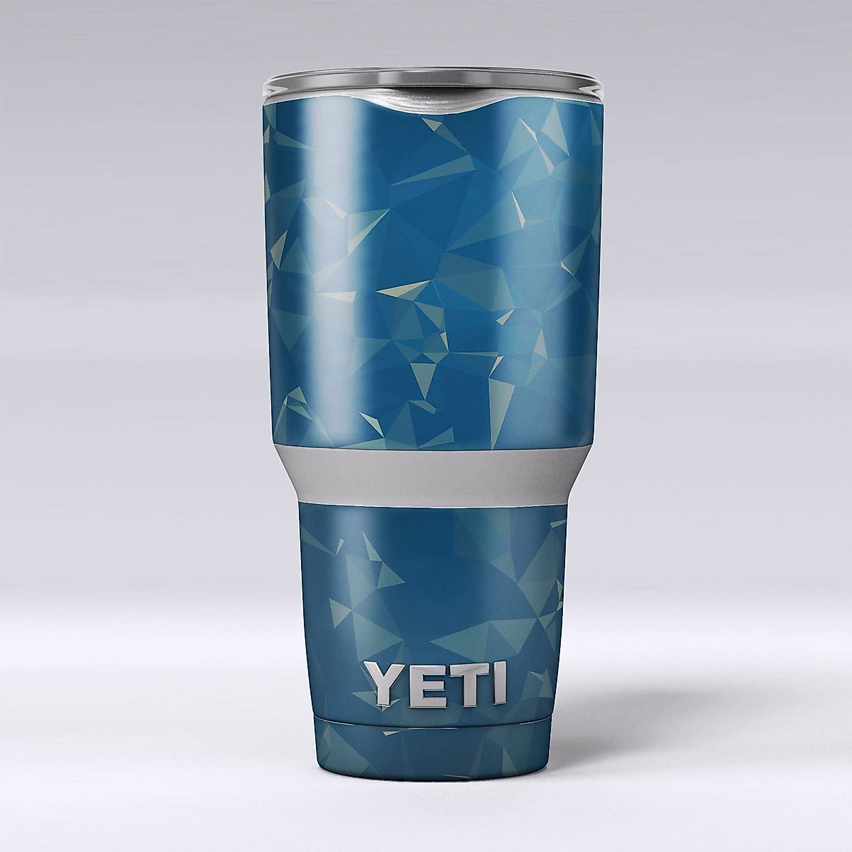 Design Skinz Blue Geometric V10 - Skin Decal Vinyl Wrap Kit Compatible with The Yeti Rambler Cooler Tumbler Cups