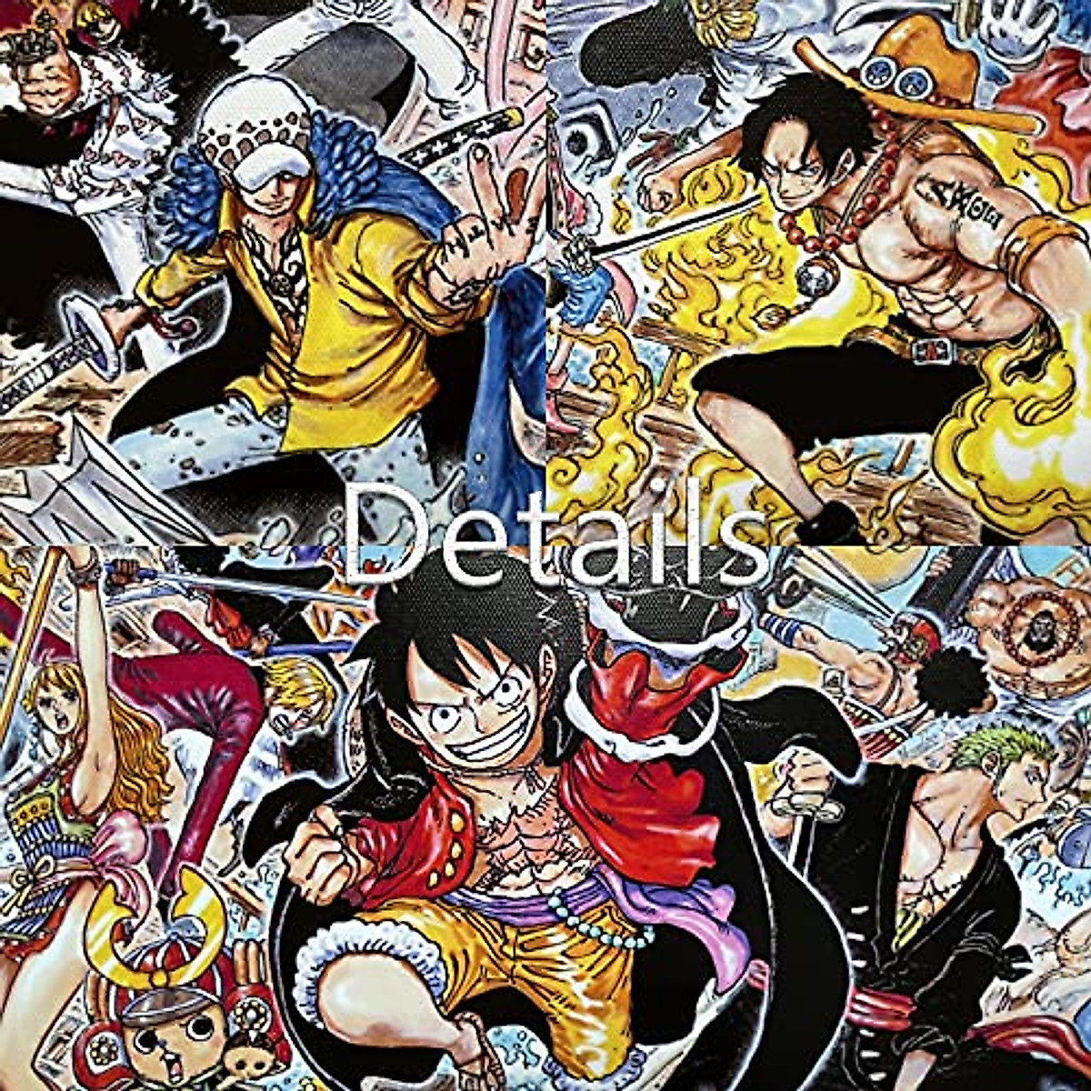 PINKNORDIC Anime WT100 Poster The Straw Hat Pirates Zoro ACE Canvas Wall Art for Living Room Decor Boy Gift (Unframed, 12x48inch)