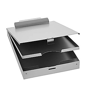 Amazon Basics Metal Clipboard with 2 Compartments and Interior 250 Sheet Paper Storage, 14.09 x 9.21 x 2.6 Inches