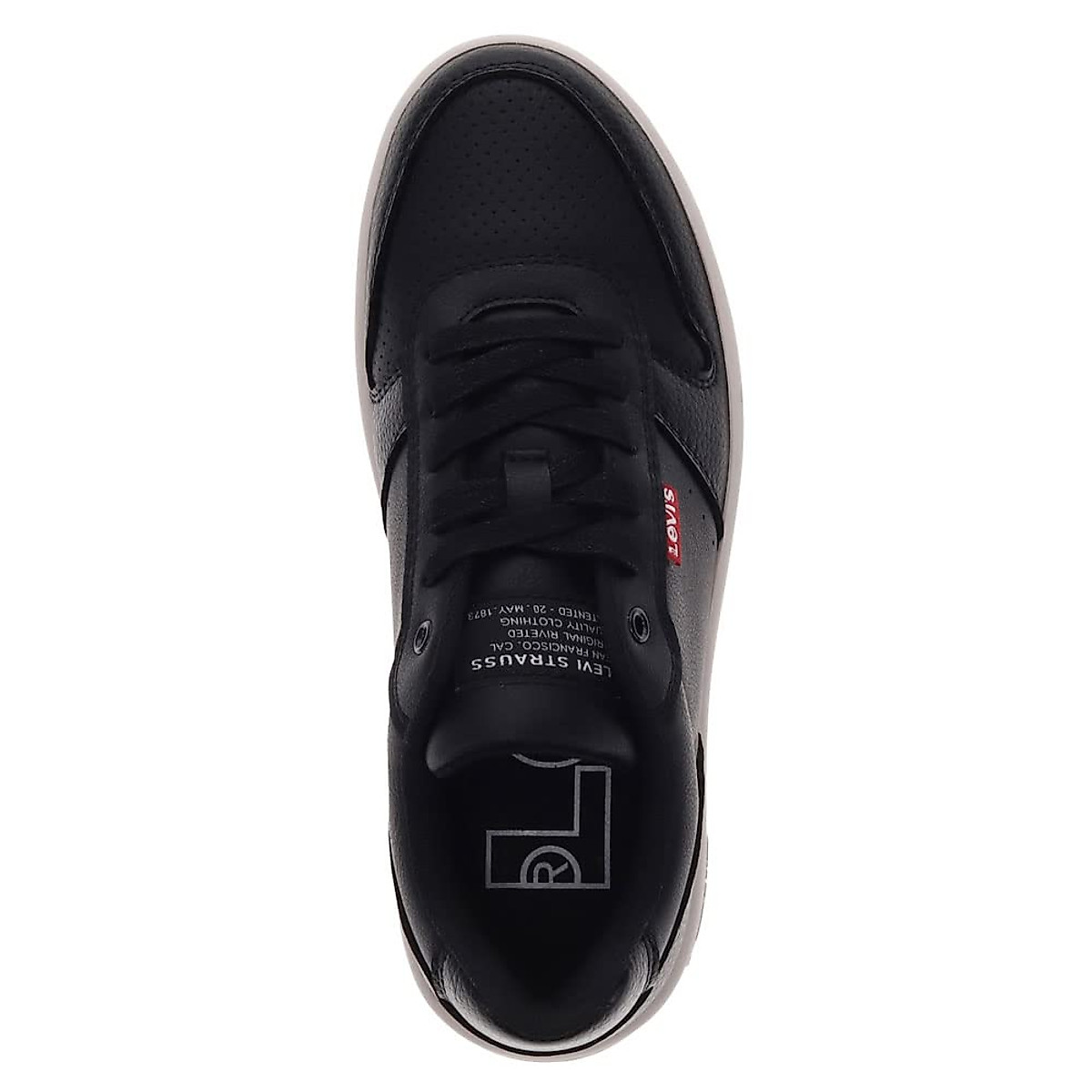 Levi's Womens Drive Lo Synthetic Leather Casual Lace Up Sneaker Shoe, Black, 8 M