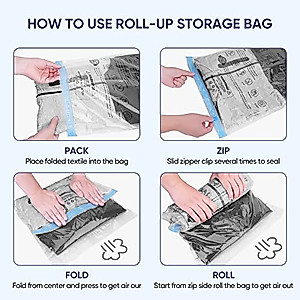 BALEINE Vacuum Storage Bag Space Saving Compression Sealer Bags for Moving, Hand Pump Included (Combo 12 Pack)