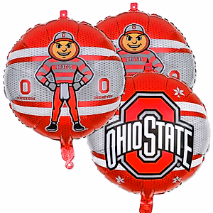 Havercamp Ohio State Balloons (3 Pcs)! Ohio State Party Supplies featuring Brutus the Buckeye. Constructed from Premium Mylar Material.