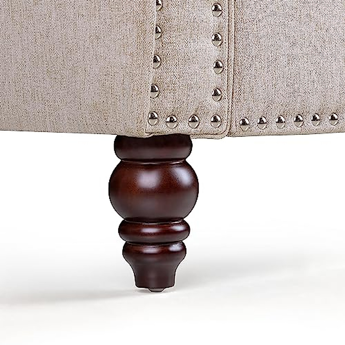 Finnhomy 55'' Fabric Loveseat with Square Armrest Mid-Century Modern Small Sofa Couch Upholstered Love Seat for Living Room, Bedroom, Apartment Small Spaces (Off White)