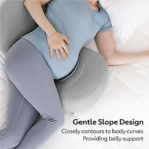 GROWNSY Pregnancy Pillows for Sleeping, Maternity Pillow for Pregnant Women, Large Size Body Soft Support for Back, Belly, HIPS & Legs - Adjustable Detachable Pillow Cover Grey
