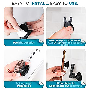 [2-Pack] Wall Mount for PopSockets, Socket Mount for Desk for Home, 2 Way 360 Degree Rotation, Super Strong Nano Adhesive, Compatible with All Sockets…