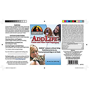 Wysong Addlife Canine/Feline Food Supplement For Dog/Cat - 9 Ounce Bottle