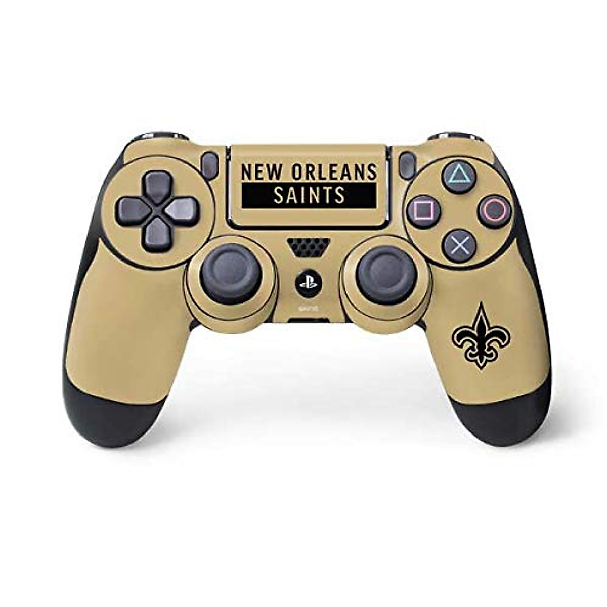 Skinit Decal Gaming Skin Compatible with PS4 Controller - Officially Licensed NFL New Orleans Saints Gold Performance Series Design