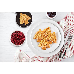 Christmas Tree Mini Waffle Maker - Make this Holiday Special for Kids with Cute 4 Inch Waffler Iron, Electric Non Stick Breakfast Appliance for Xmas Season, Fun Gift or Cute Dessert, Treat for Parties