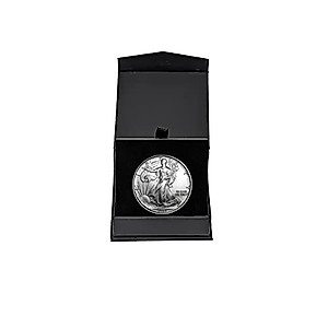1992 - U.S. Silver Eagle in Plastic Air Tite in Magnet Close Black Gift Box - Gem Brilliant Uncirculated Dollar Uncirculated US Mint