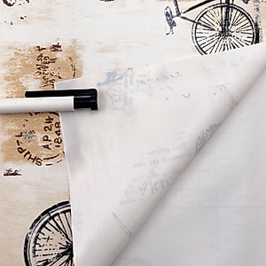 Yifely Shabby Chic Bikes Furniture Paper Self-Adhesive Shelf Liner Drawer Locker Sticker 17.7 Inch by 9.8 Feet