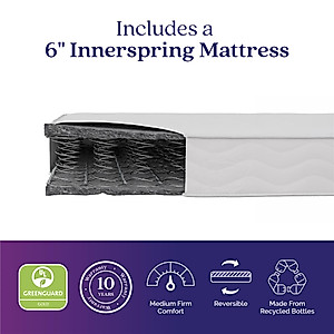 Signature Sleep Magnus Platform Bed Frame and Mattress Set, Twin, Black Oak