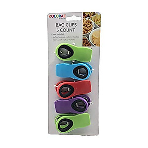 KOLORAE BAG CLIPS: 5 PIECE SETS OF MULTI-COLORED Chip Bag Clips, Kitchen Clips, Magnetic Chip Clips for Bags, Food Bag Clips with Airtight Seal - AVAILABLE AS A PACK OF 5 OR 20 CHIP CLIPS! (20)