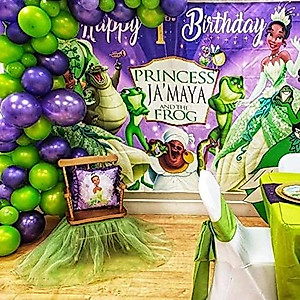 111 pcs Tiana Princess Balloons Arch Garland Party Decoration Frog Balloon Party Supplies for Princess Favor Theme Birthday Party Decorations