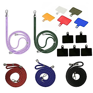 FABULWAY Phone Lanyard Universal Nylon Cell Phone Lanyard with Adjustable Detachable Neck Crossbody Lanyard and Phone Tether,Phone Strap Compatible with Most Smartphones (Dark Color)