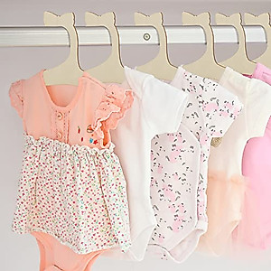 Geetery 50 Pcs Wooden Baby Hangers Kids Hangers Toddler Hangers with Notches for Children Shirt Coat Pants Clothes, 8.98 x 4.76 Inches/ 22.8 x 12.1 cm