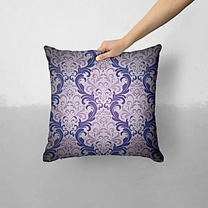iiRov Royal Purple Laced Wallpaper - Custom Decorative Home Decor Indoor or Outdoor Throw Pillow Cover Plus Cushion Set for Sofa, Bed or Couch (Pillow CASE Cover Plus Cushion)