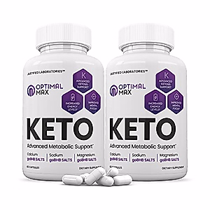 (2 Pack) Optimal Max Keto Pills Includes Apple Cider Vinegar Patented goBHB® Exogenous Ketones Advanced Ketogenic Supplement Ketosis Support for Men Women 120 Capsules