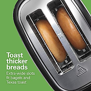 Hamilton Beach 22820 Toaster with Bagel and Defrost Settings, Boost, Auto-Shutoff and Cancel Button Wide Slot, 2 Slice, Sure Toast
