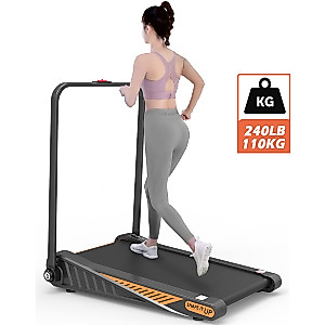 WILDKEN Walking Pad, Folding Treadmill Under Desk with Handlebar & Ergonomic 10% Incline, Home Treadmill 2 in 1 Walking and Jogging with Remote Control LCD Display for Home Gym Indoor Office use