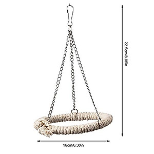 Pet Bird Parrot Swing Hanging Toy Parakeet Budgie Cockatiel Cage Hammock Swing Toy Round Cotton Rope Tri Toy Hanging Toy
