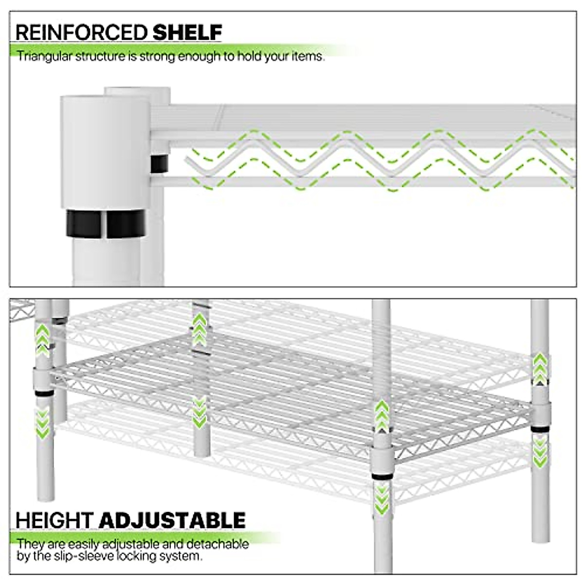 Magshion Clothes Rack Heavy Duty Clothing Rack for Hanging Clothes Adjustable Metal Wire Shelving Portable Closet with 7 Shelves and 4 Hang Rods, Freestanding Closet Wardrobe, 1000lbs, Black