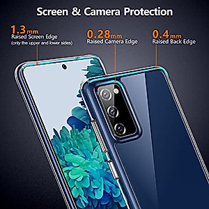 Rayboen for Samsung Galaxy S20 FE Case, Crystal Clear Designed Non-Slip Shockproof Protective Cover, Hard Plastic Back & Soft TPU Frame Thin Phone Case for Samsung Galaxy S20 FE 5G, 6.5 inch