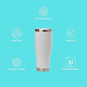 Sip+Sea Key West 24 oz Stainless Steel Tumbler with Lid|Double Wall Vacuum Insulated