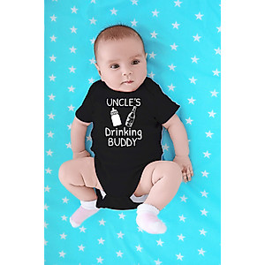 CBTwear Uncles Drinking Buddy Baby Bodysuit Cute Newborn Boy Clothes Adorable Infant Unisex Romper (6 Months, Black)