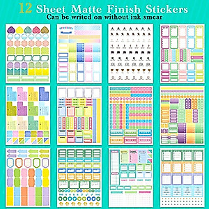 Planner Stickers,24 Sheet/1300+ Calendar Stickers for Adults Planner, Planner Stickers and Accessories for Women Work， Enhance Life Productivity