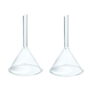 2pcs Glass Funnel Lab Glass Funnels 60mm Diameter,100mm Length Plain Stem Best for Laboratory