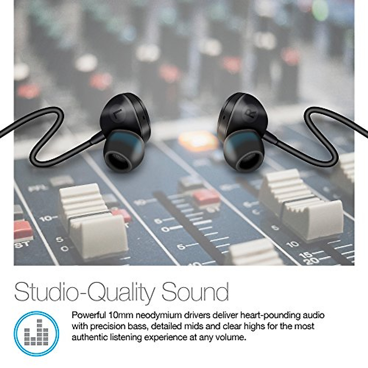 Naztech X1 ANC Active Noise Cancel Earphones In-Ear Comfort & Mic + Travel Case & Airline Adapter Compatible For iPhone, Samsung +More - Black [14509]