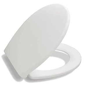 Round Toilet Seat BR620-00 White, Soft Close, Stain-Resistant and Easy to Clean, Fits All Toilet Brands; Premium Series by Bath Royale