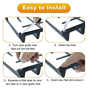 W10919249 Grate Rubber Feet Compatible with Samsung Grate Whirlpool Range HP Gas Stove Cooktop Grates Parts NX58H9500WS Range Grate Rubber Feet - 16 Pack